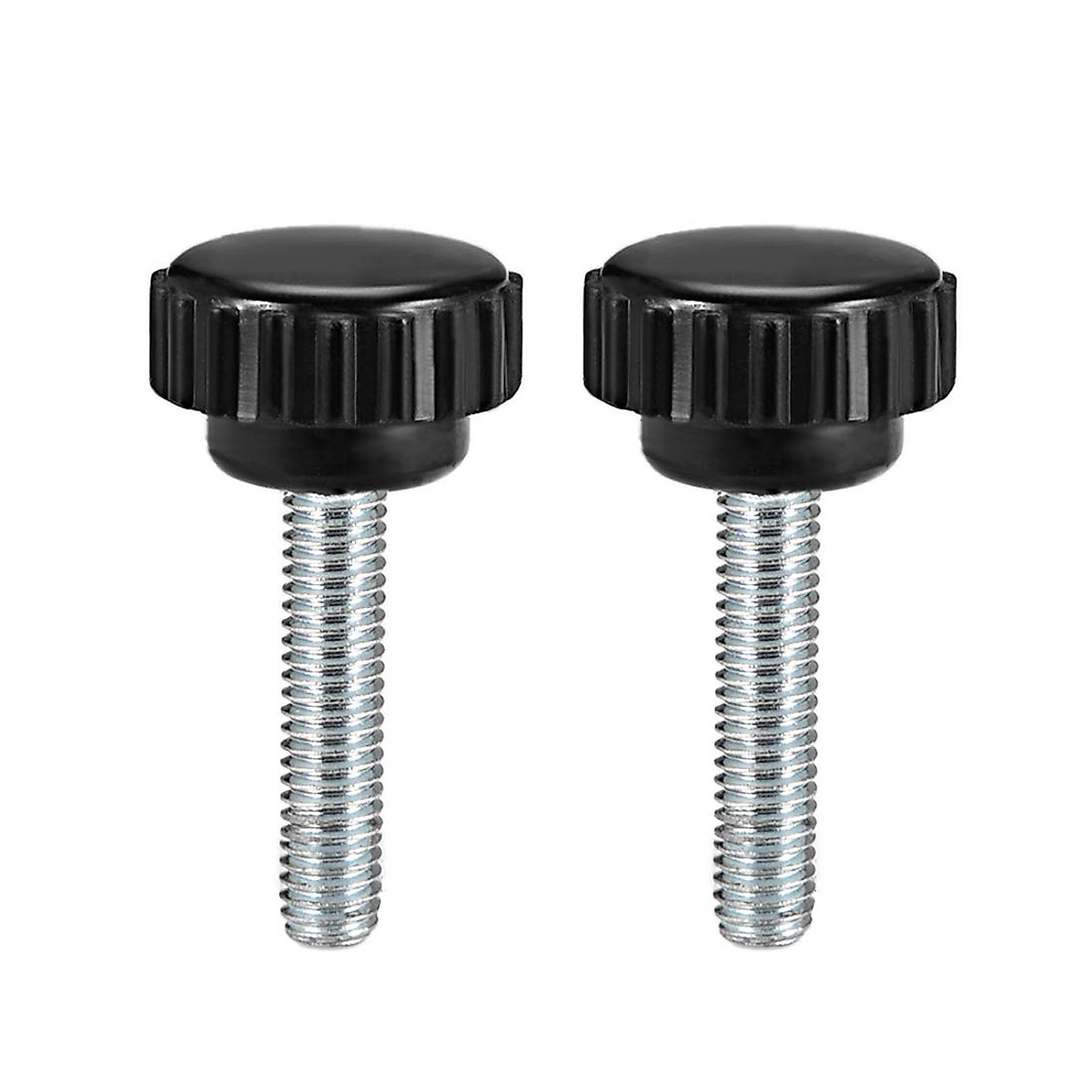 uxcell M6 x 30mm Metric Male Thread Knurled Clamping Knobs Grip Thumb Screw on Type Plastic Threaded Hand Bolt Knobs Black 2 Pcs