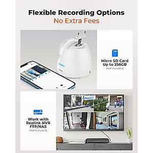 REOLINK 4K Security Camera Outdoor System, IP PoE Dome Surveillance Camera with Human/Vehicle Detection, 100Ft 8MP IR Night Vision, Work with Smart Home, Up to 256GB microSD Card, RLC-820A (Renewed)