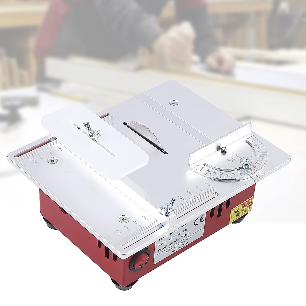 Mini Table Saw,Mini DIY Table Saw Table Woodworking Cutting Machine Acrylic Wood PCB Cutter with Adjustable Speed for Hobby Handmade Wooden Model Crafts Making