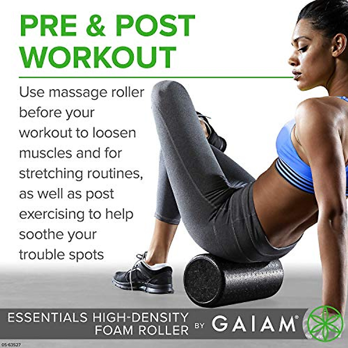 Gaiam Essentials High-Density Foam Roller 18” Teal