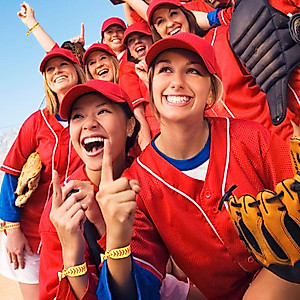 24 Pieces Softball Baseball Hair Ties Sports Elastic Headband Hair Accessories for Team Girls Players Gifts