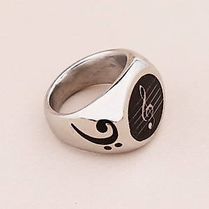 WKXZMTR Music Ring Music Inspired Wedding Band Anniversary Ring for Men and Women Music Lover Rings Musician Jewelry (Music Rings 7)