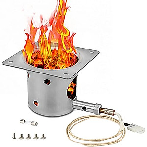 GRISUN Fire Burn Pot for Traeger and Pit Boss Pellet Grill, Upgraded Heavy Duty Pellet Grill Replacement Parts, Come with Hot Rod Igniter, Screws, and Fuse