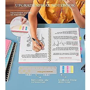 Spiral Notebook Journal 8.5” x 11”, A4 Large Pink Notebooks for Women Men, College Ruled Lined Journal, 100 GSM Paper, Plastic Hardcover Spiral Bound Journals for Work School Note Taking Business