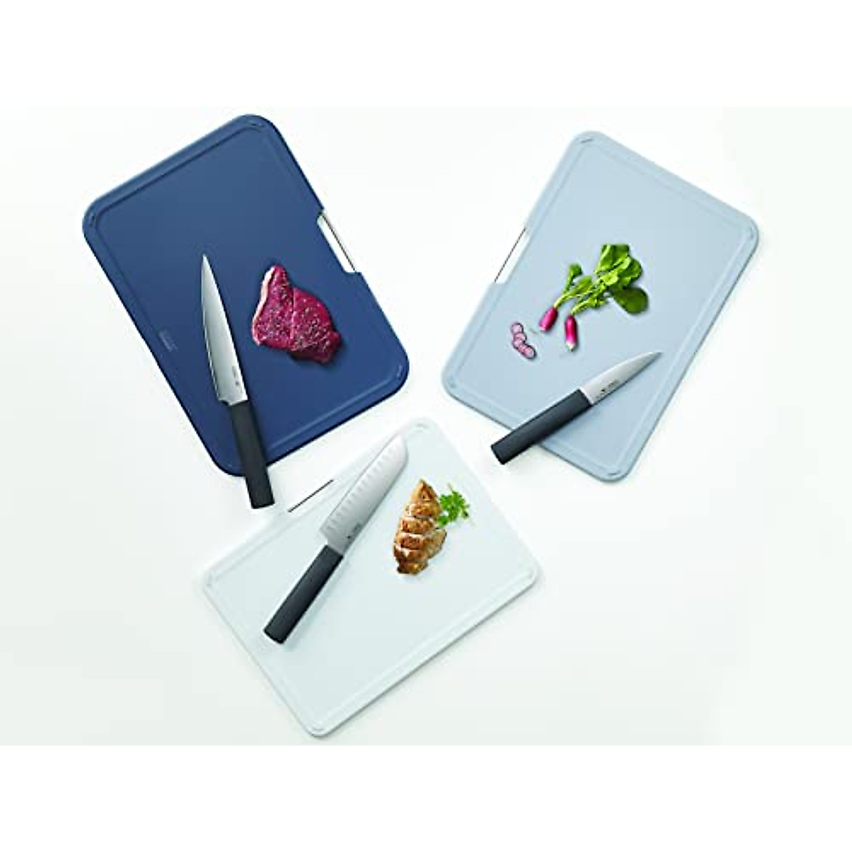 Joseph Joseph Nest Plus 6-Piece Knife and Cutting Board Set, One Size, Silver