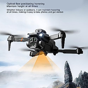 K6 Drone Triple Camera, 4K HD Aerial Photography, Optical Position, Four Way Obstacle Avoidance, Gravity Induction, RC Quadcopter for Adults and Kids, Gray Black