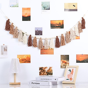 Boho Tassel Garland Terracotta Rainbow Tassel Wall Hanging Decor for Boho Party Classroom Nursery Kids Bedroom Dorm Office Birthday Baby Shower Wedding Decor