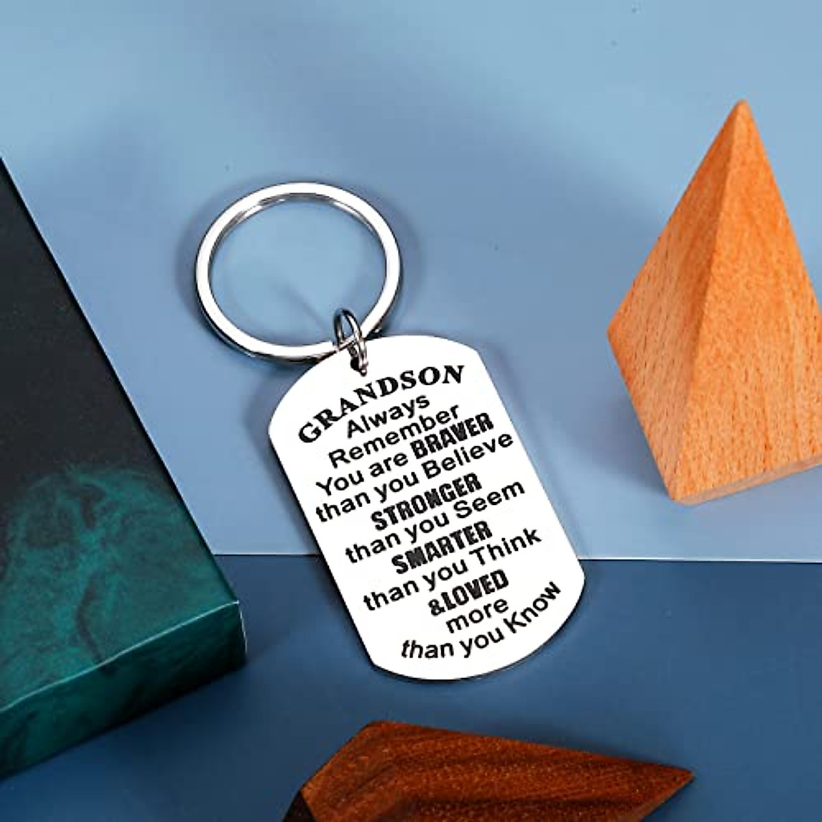 Grandson Gifts from Grandma Grandpa Christmas Gifts for Teenage Boys Inspirational Gifts for Men Kids Teen Him Keychain Birthday Graduation Back to School Stocking Stuffers for Boys Motivational Gifts