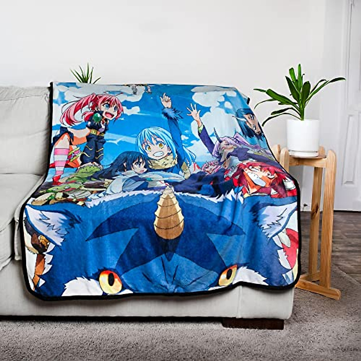 That Time I Got Reincarnated As A Slime Plush Throw Blanket | Super Soft Fleece Blanket, Cozy Sherpa Cover For Sofa And Bed, Home Decor Room Essentials | Anime Manga Gifts | 45 x 60 Inches
