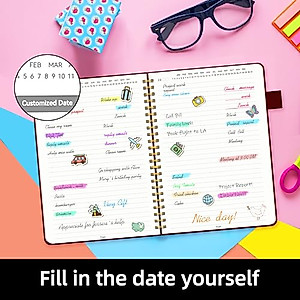 Alltree Lined Spiral Notebook, Hardcover Notebook for Work, Medium A5-6 inches x 8.5 inches,Spiral Journal with Pen Loop, Pocket, 160 Pages, Burgundy