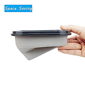 Lunbengo Set of 3 Collapsible Food Storage Containers with Lids, 5.9 x 5.9 x 3.3inch Silicone Lunch Container Bento Box for Sandwiches Salads Snacks Cereal, Microwave Safe, 900ml