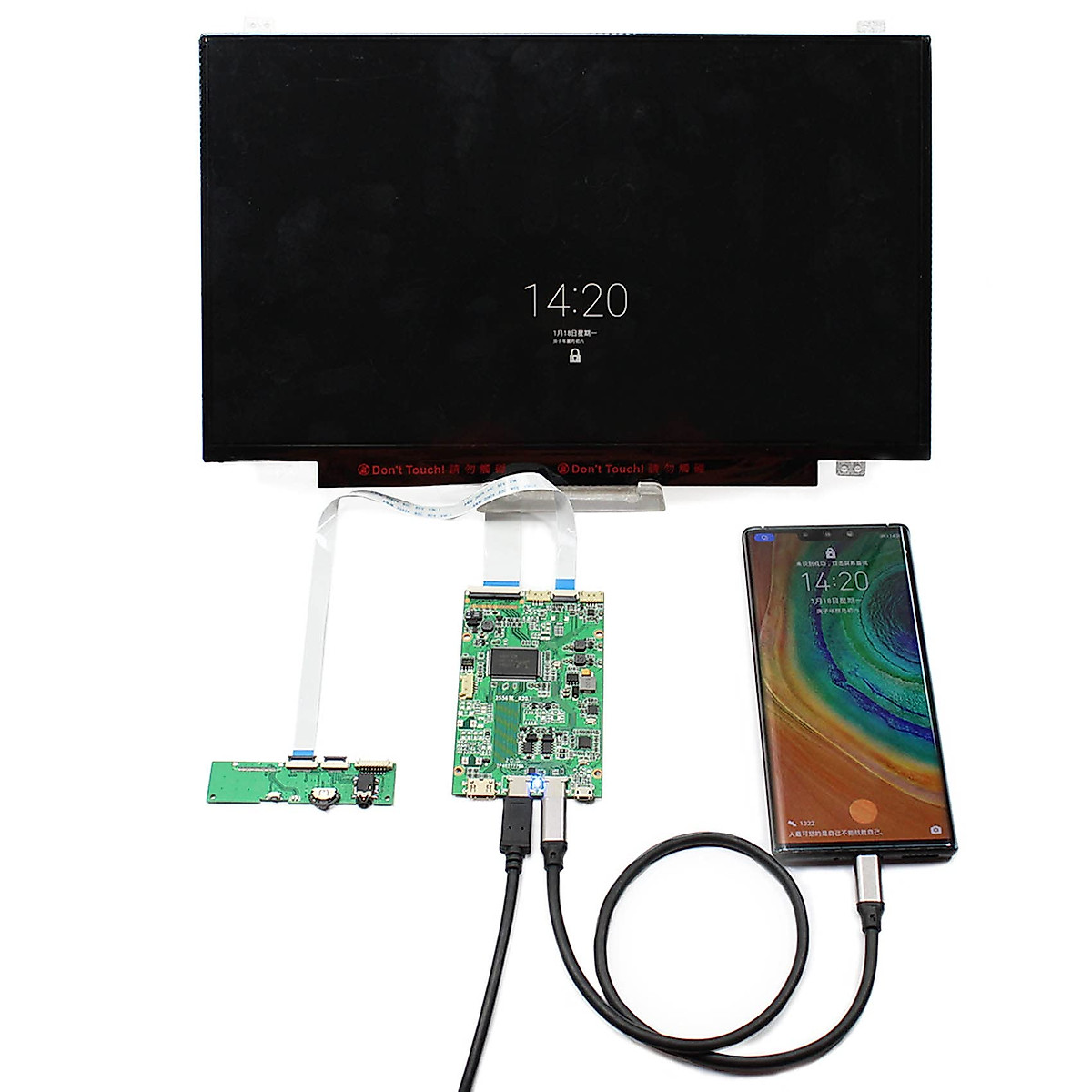VSDISPLAY 14" 14 Inch 1920X1080 IPS LCD Screen with HD MI Type C LCD Controller Board VS-RTD2556HC-V2