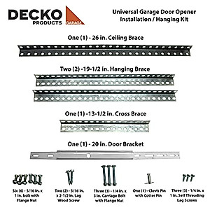 Decko 24999 Universal Garage Door Opener Hanging/Installation Kit Gray