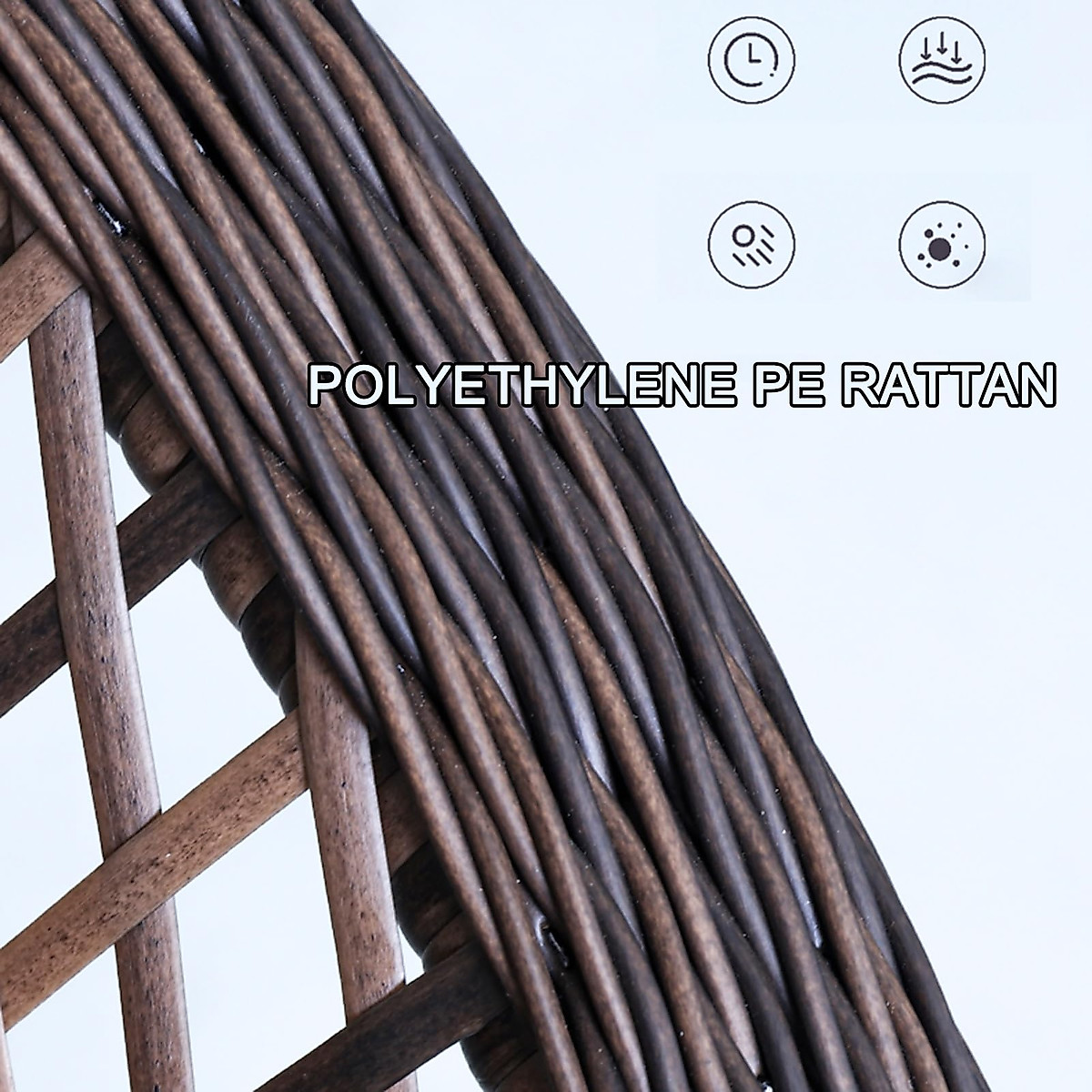 HARELA Outdoor Rocking Chair, Rattan Rocker Padded Cushion Recliner, Indoor & Outdoor Front Porch Rocking Chair, Patio Rocker Recliner Chair for Balcony Front Porch Garden Living Room