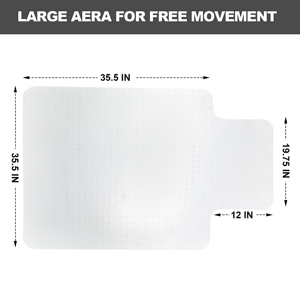 Chair Mat for Carpet- Low Pile (1/4" Thick) Carpet Protector for Office Gaming Desk Chair. Heavy Duty Desk Chair Mat for Carpeted Floors (for Carpet Floor, with Lip-47.5" x 35.5")