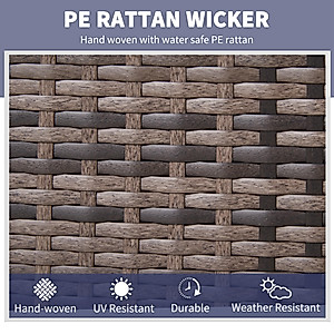 Outsunny Outdoor Recliner Chair with Cushion, Rust-Resistant Aluminum Frames PE Wicker Patio Lounge Chaise Chair with Adjustable Reclining Backrest and Footrest, Pillow, Red