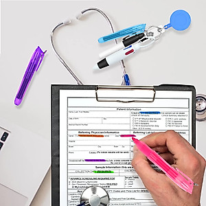 24 pieces Nurse pen set Nurse Pen Pack include 6 pieces Tip Highlighter 6 pieces Permanent Marker Pen And 6 pieces Retractable Ball Pen With 6 pieces Nurse Badge Clip Retractable ID Name Reels