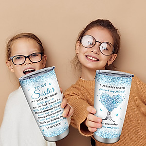 Vutieso Sister Gifts, Sisters Gifts From Sister, Sister Gift Tumbler 20oz, Birthday Gift For Sister, Big Sister Gift, Gift For Sister, Best Sister Gift, Funny Sister Gifts, Soul Sister Gifts For Women