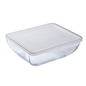 Ôcuisine 334S115 tempered borosilicate glass food storage rectangular, meal prep containers, oven cooking (without lids), BPA FREE, Made in France, Set of 3