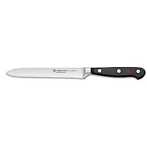 WÜSTHOF Classic 5" Serrated Utility Knife, Black