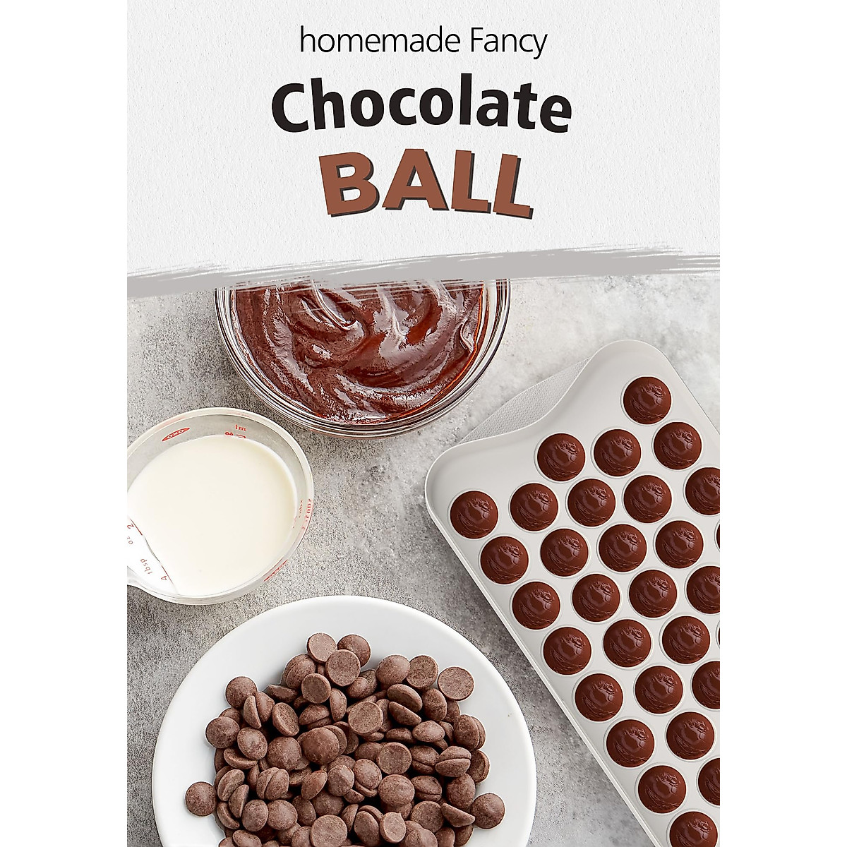 DOQAUS Round Ice Cube Trays with lid and Bin, 2 Pack Easy Pop Out Ice Trays for Freezer with Cover, Compact Circle Ice Cube Trays for Frezzer, Sphere Ice Cube Tray with Storage Ice Bucket Kits, Scoop