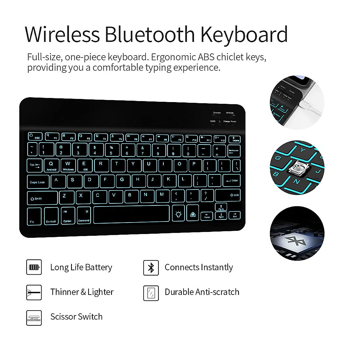 JUQITECH Backlit Keyboard Case with Stylus Pen for iPad 9th/8th/7th Gen 10.2inch - Active Pencil with Palm Rejection, Wireless Bluetooth Magnetic Keyboard for iPad 10.2" Cover Case with Pencil Holder