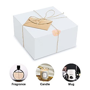 YUEFANBOX White Gift Boxes 8×8×4 lnches,12Pack, Paper Gift Box with Lids for Gift Packaging, Bridesmaid Proposal Box, Birthday Party Favor Box, Christmas Gift Boxes, Easy Assemble Gift Boxes Bulk