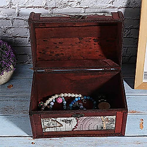 ZZYINH AN207 Vintage Wood Jewelry Box Jewelry Ring Earrings Pendant Necklace Storage Box Organizer Small Jewelry
