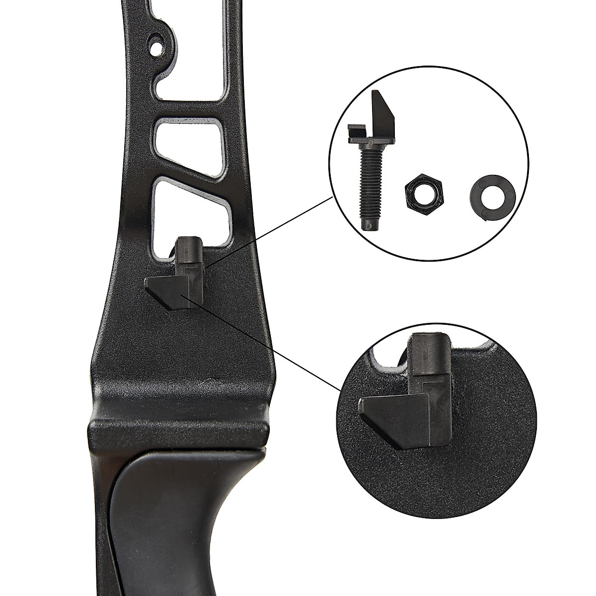 TOPARCHERY 2pcs RH Adjust Arrow Rest Recurve Take Down Bow Archery Archery Bow Window Black Cushion