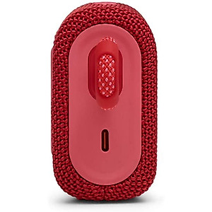 JBL GO 3 Waterproof Ultra Portable Bluetooth Speaker Bundle with Megen Hardshell Case (Red)