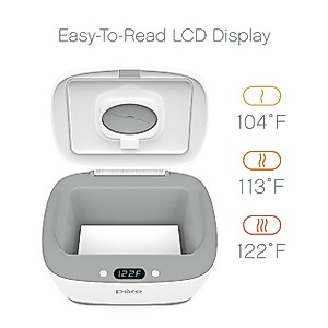 PureBaby™ Wipe Warmer with Digital Display - Easy-Feed Dispenser with 3 Heat Settings, LCD Display, 80 Wipe Capacity, Naturally Steam Heated for Comfort and Safety for Baby
