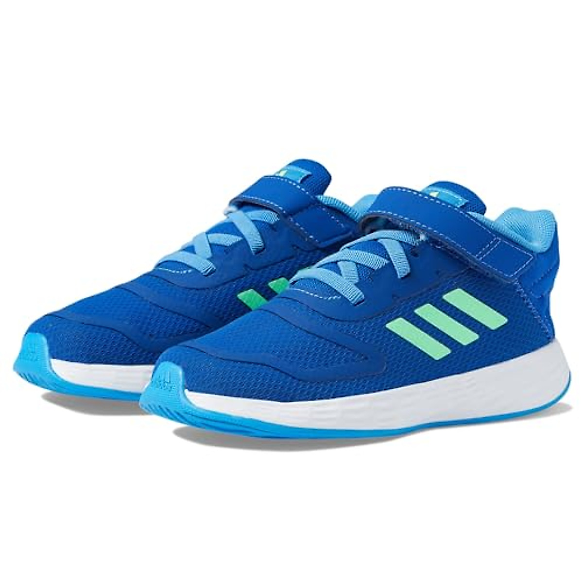 adidas Duramo 10 Running Shoe, Team Royal Blue/Beam Green/Pulse Blue (Elastic), 2 US Unisex Little Kid