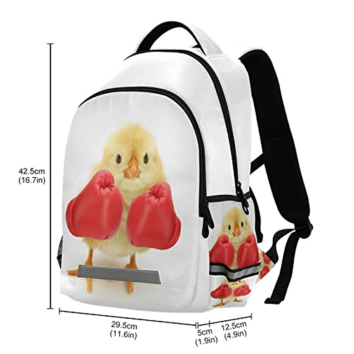 Dallonan Backpack Funny Chicken Yellow Animal School College Backpack Laptop Casual Daypack