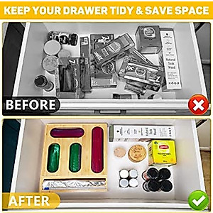 Ziplock MAJAZ Bag Storage Organizer, Food Storage Bag Holders, Bamboo Sandwich Bag Organizer, Kitchen Drawer Organizer for Ziplock Bag, Gallon Quart Snack Sandwich and Slider Bag Dispenser