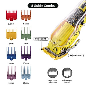 LOREAD Cordless Hair Clippers for Men and Shaver, Professional Electric Clippers, Rechargeable Barber Clippers Reciprocating Razor Shaver Set Transparent Hair Trimmer