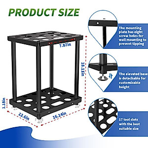 gamtrik Garden Tool Organizer Heavy Duty, Garage Organizers and Storage Hold Tools, Garage Tool Organizer Wall Mount, Yard Tool Organizer for Garage Long Handle Tools, Garden Tools, Shovels, Brooms