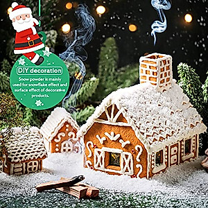 30Pcs Mini Christmas Trees with 10.6 Ounces Fake Snow Decoration, 5 Sizes Artificial Christmas Tree Bottle Brush Trees Artificial Snow Fake Snow for Christmas Decoration Crafts Village Displays