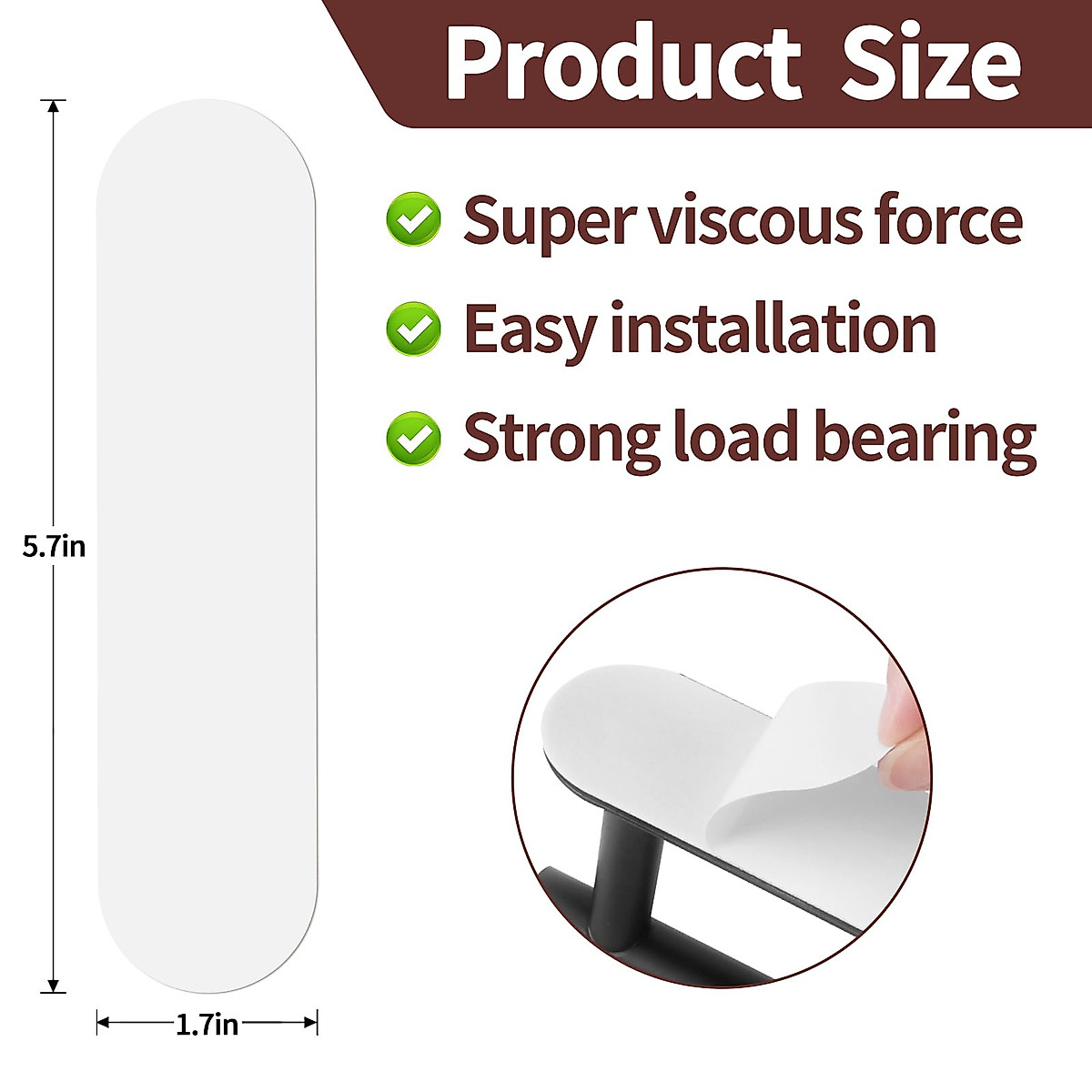 UXIETIN Paper Towel Holder Adhesive,Strong Viscous Wall Mout Paper Towel Holder Under Cabinet Adhesive Strip Replacement,4PCS