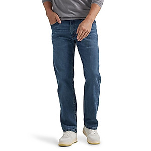 Wrangler Authentics Men's Regular Fit Comfort Flex Waist Jean, Blue Ocean, 34W x 32L