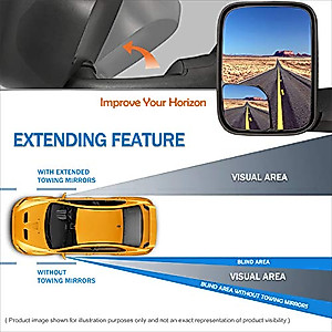 [Pair] Chrome Power Heated Side View Towing Mirrors w/Amber LED Signal Compatible with 02-09 Dodge Ram 1500-3500