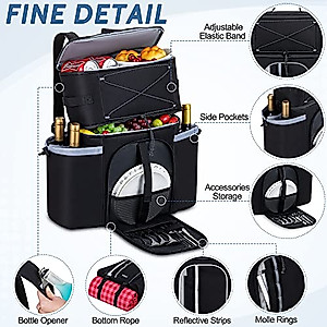 Elviros Backpack Cooler, 2 Insulated Comaprtments Leakproof Bag, Lightweight Lunch Backpack for Travel Hiking Camping for Men and Women Large Waterproof Cooler Bag(S)