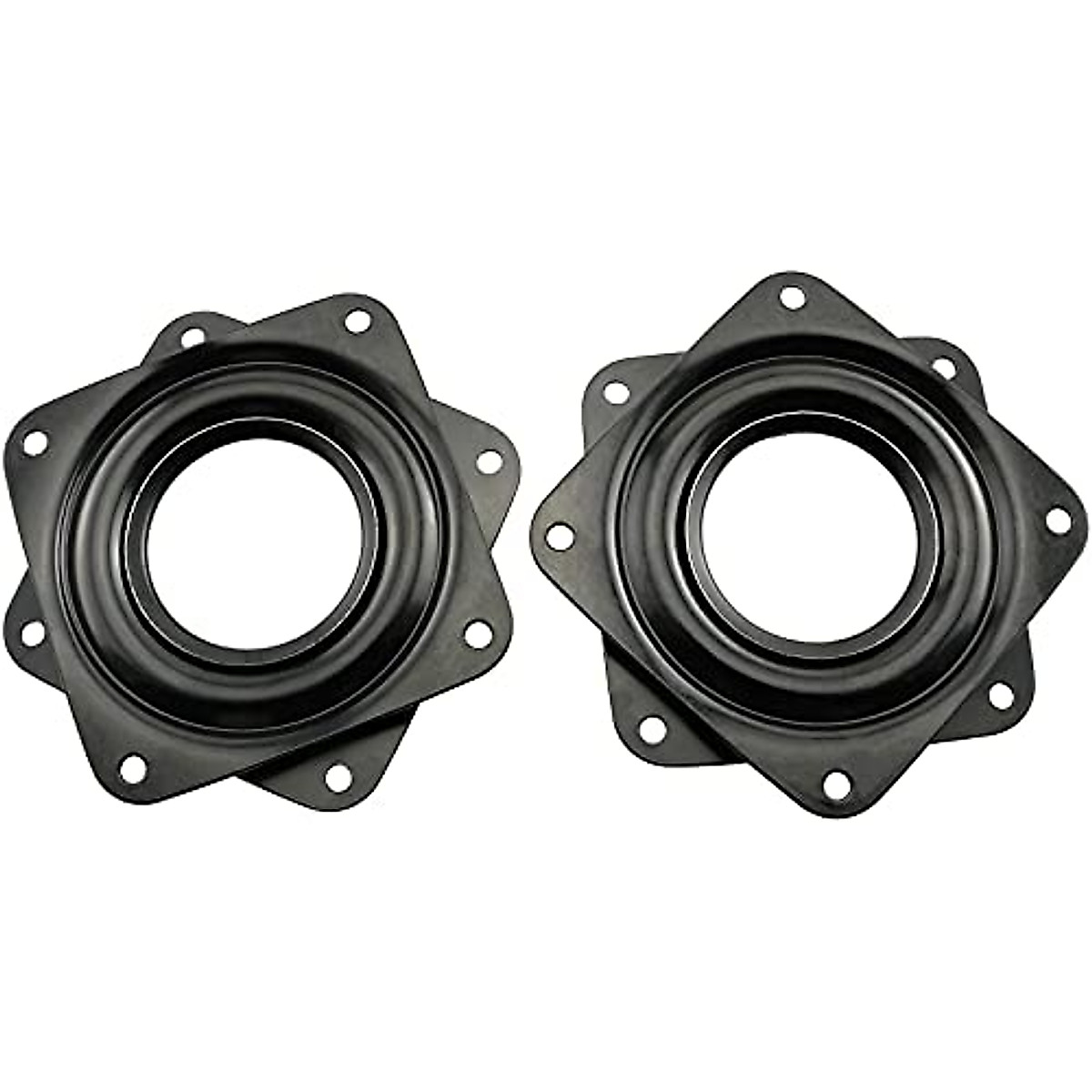 Longdex Lazy Susan Bearing 2PCS 3 Inch Square Lazy Susan Turntable Rotating Bearing Plate for DIY Project Black