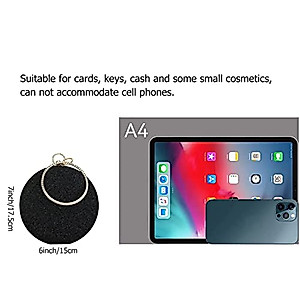 Women's Round Ball Clutch Rhinestone Ring Handle Designer Wristlets Handbag Purse Wedding Party Prom Evening Bag (Black)