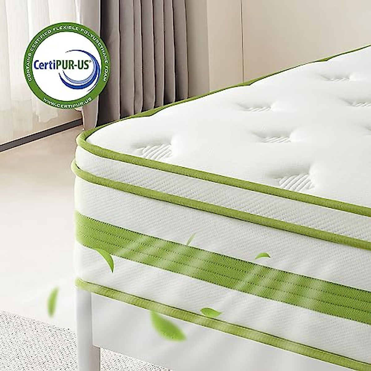 Dourxi 12 Inch Queen Mattress, Hybrid Mattress in a Box, Gel Memory Foam and Pocket Springs for Cooling Sleep & Pressure Relief, Organic Cotton Fabric Cover, Plush Feel, 80"*60"*12", Queen Size