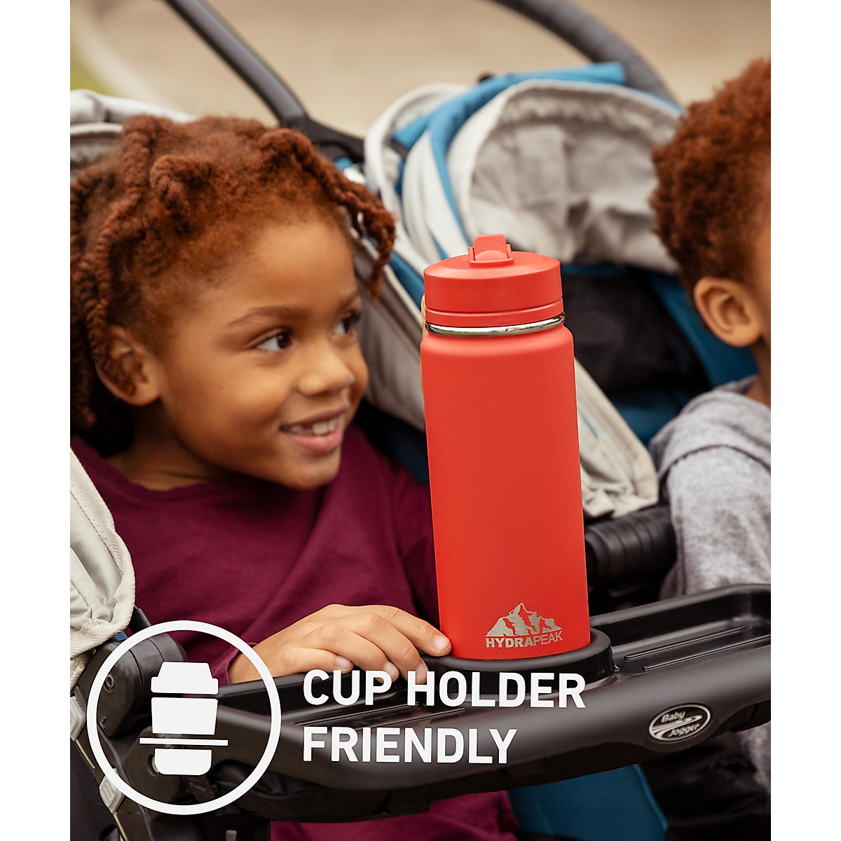 Hydrapeak Mini 20oz Kids Water Bottle with Straw Lid, Stainless Steel Double Wall Insulated Water Bottle for Kids | Leak-Proof and Spill-Proof Kids Water Bottle l Cold for 24 Hrs (Black Camouflage)