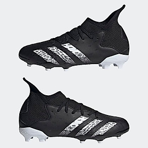 adidas Firm Ground Predator Freak .3 Soccer Shoe (boys) Black/White/Black 4.5 Big Kid