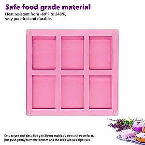 Dohia Silicone Soap Molds 6 Cavities Silicone Baking Mold DIY Handmade Soap Making D1-2306-FXSGZM (Pink)