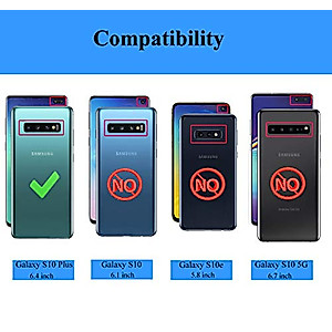 Samsung Galaxy S10 Plus Case with HD Screen Protectors, Androgate Military-Grade Metal Ring Holder Kickstand 15ft Drop Tested Shockproof Cover Case for Samsung Galaxy S10+ (2019) Red