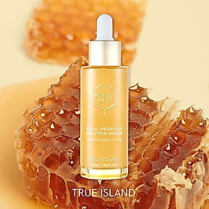 TRUE ISLAND Honey Bee Royal Propolis Serum | Korean Face Serum for Dry Skin & Sensitive Skin | Hydrating Serum for Face Skin Care | Korean Essence for Face Beauty Serum (Pack of 1, 1.35 Fl. oz)