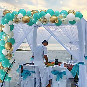 Teal Balloon Garland Kit - 122pcs Teal Balloon Arch Kit with Gold Butterfly, Turquoise Balloon Garland Kit for Birthday Graduation Wedding Baby Shower Engagement Festival Party